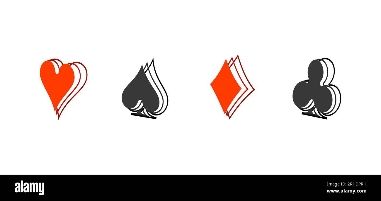 Poker playing cards suits symbols - spades hearts diamonds and clubs ...