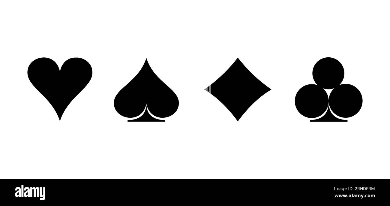 Poker playing cards suits symbols - spades hearts diamonds and clubs ...