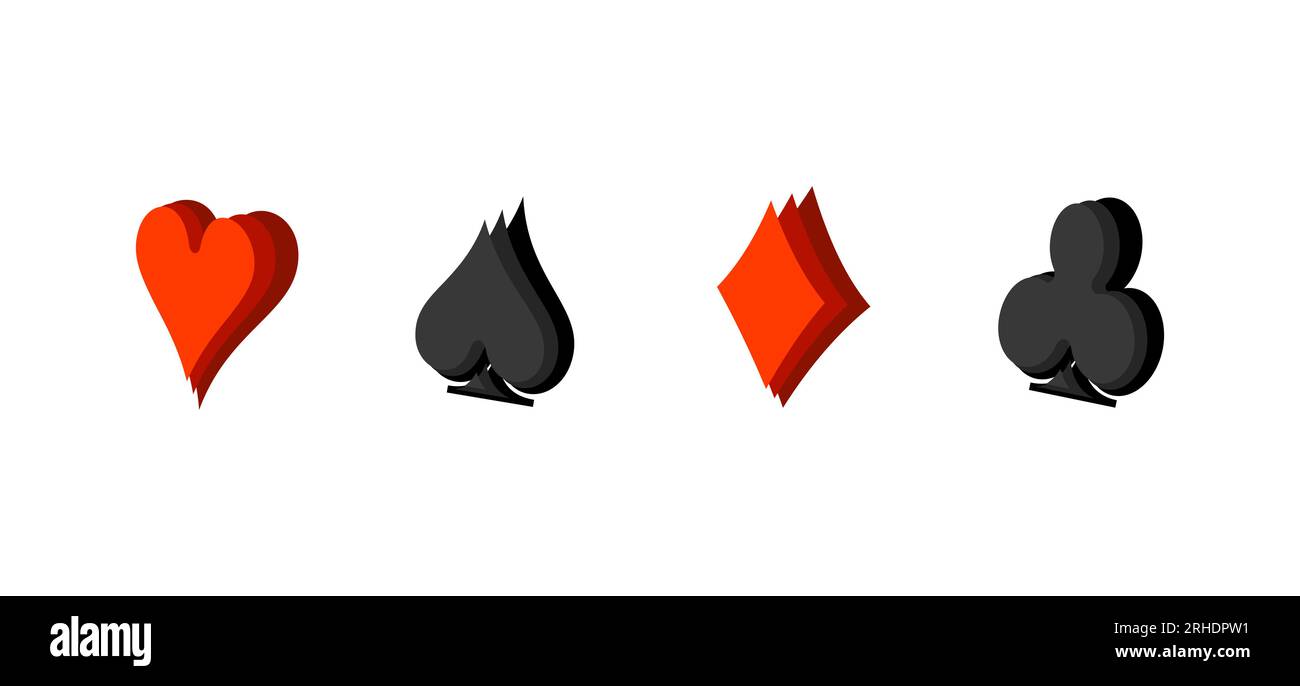 Poker playing cards suits symbols - spades hearts diamonds and clubs ...