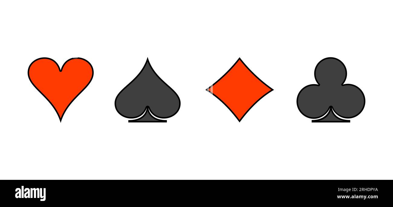 Poker playing cards suits symbols - spades hearts diamonds and clubs ...