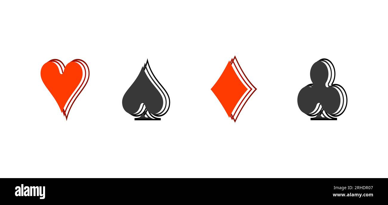 Poker playing cards suits symbols - spades hearts diamonds and clubs ...