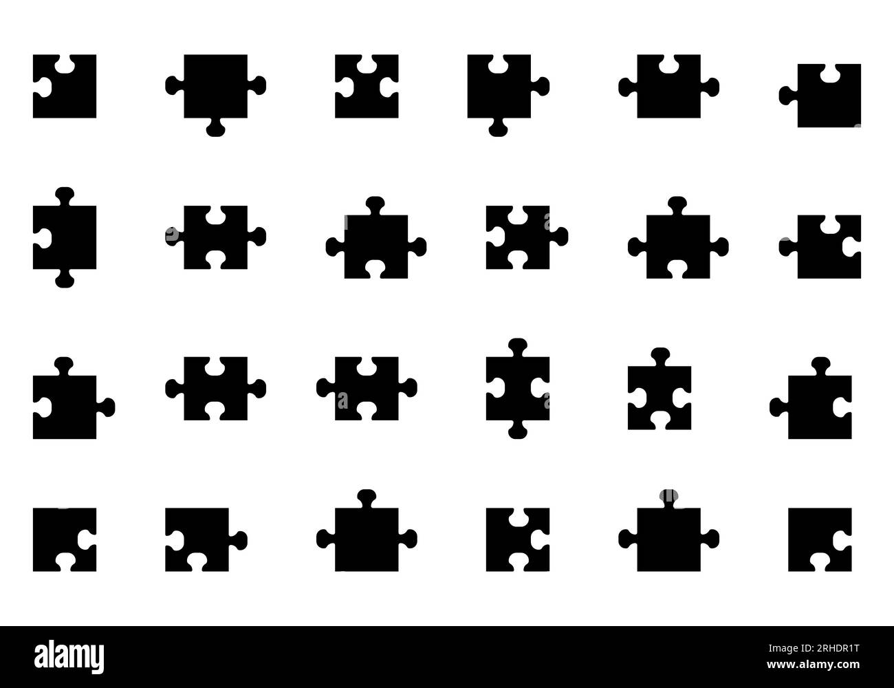 Puzzle pieces vector illustration isolated on white background. Puzzle ...