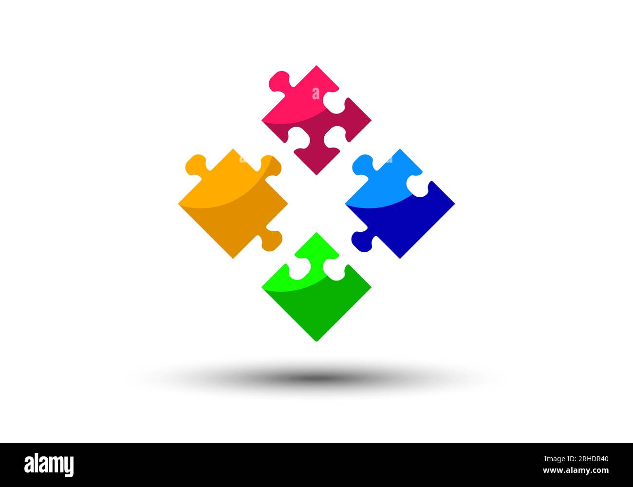 Puzzle pieces vector illustration isolated on white background. Puzzle ...