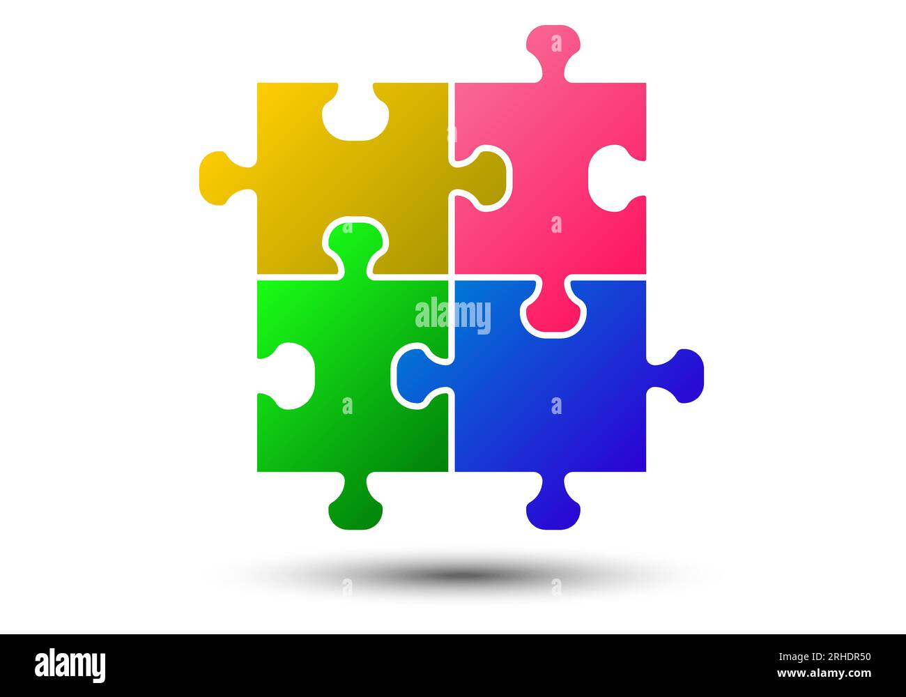 Puzzle pieces vector illustration isolated on white background. Puzzle ...