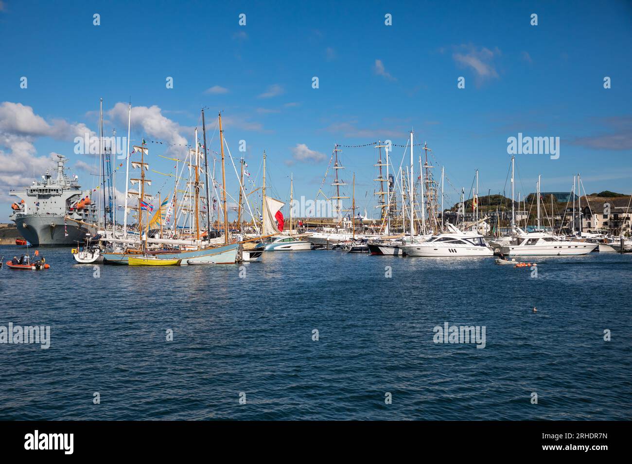Falmouth Tall ships Race 2023, ships moored in Falmouth Docks, Cornwall ...