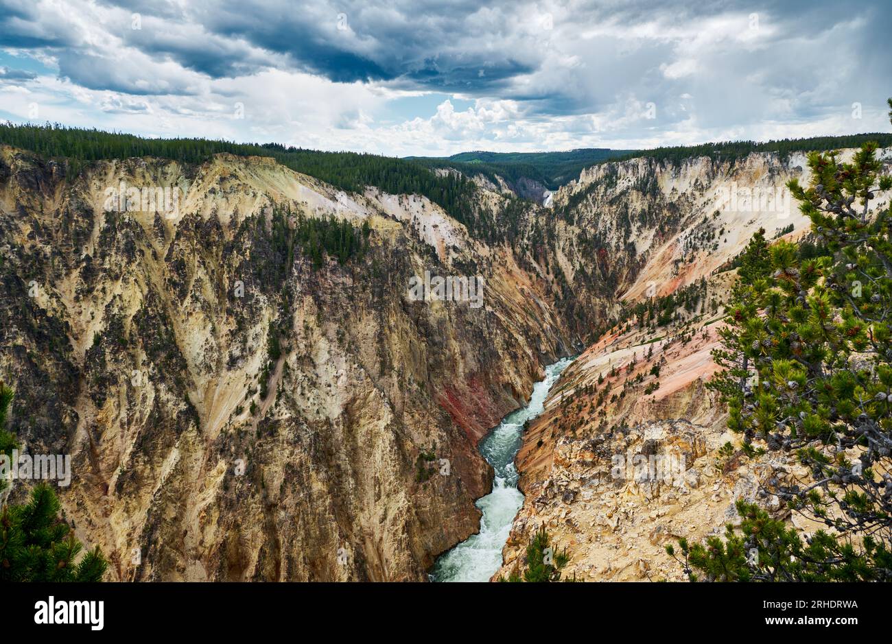 colorful stone formations of Grand Canyon Of The Yellowstone from ...