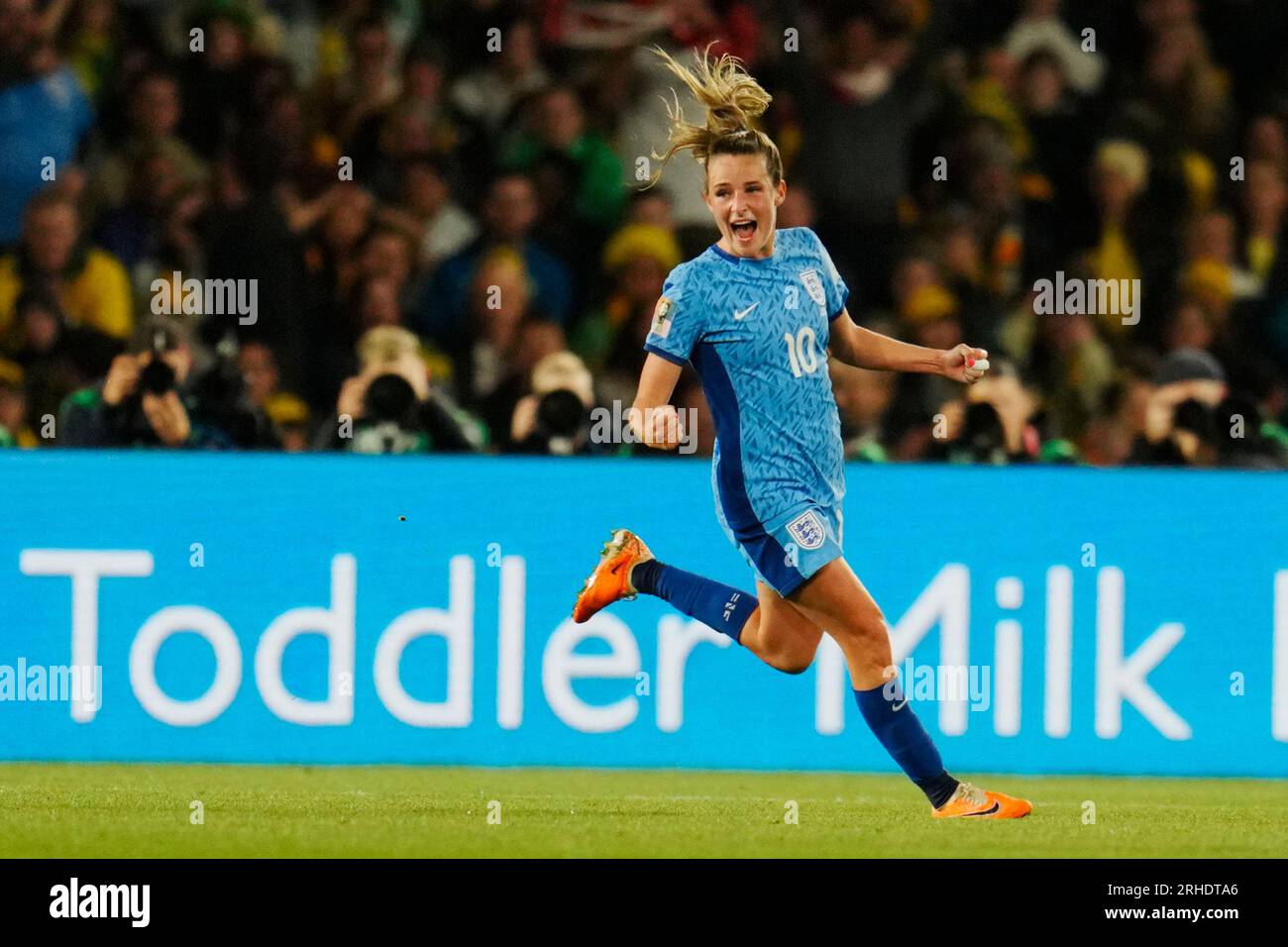 England's Ella Toone celebrates after scoring the opening goal during ...
