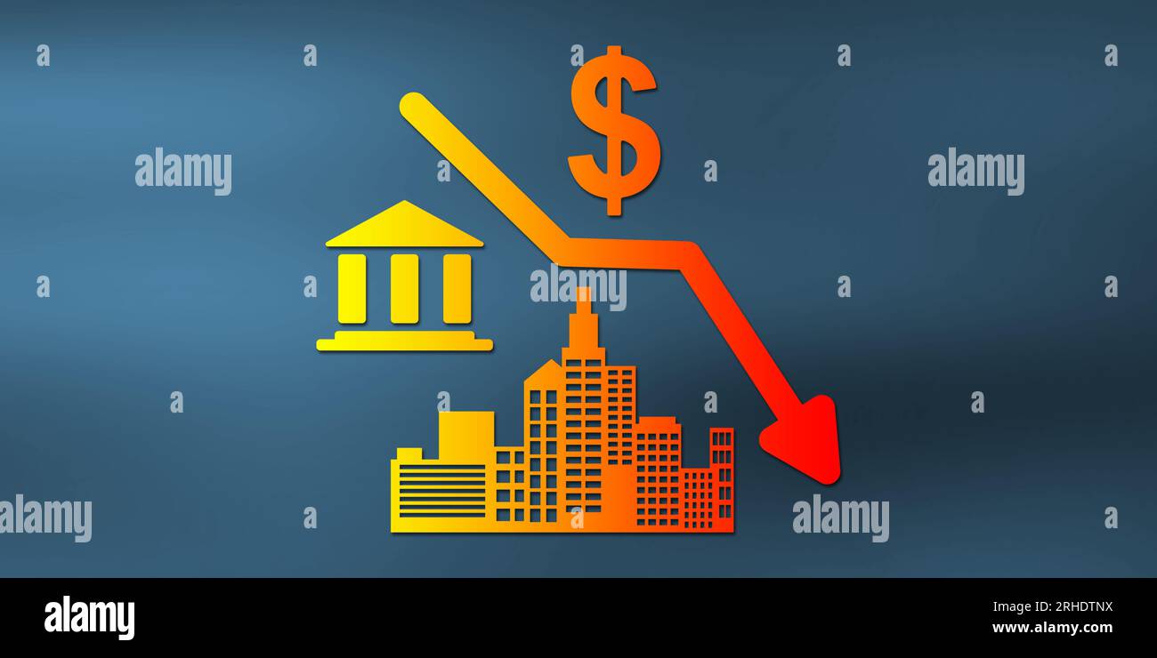 Illustration of an economic crash concept Stock Photo - Alamy