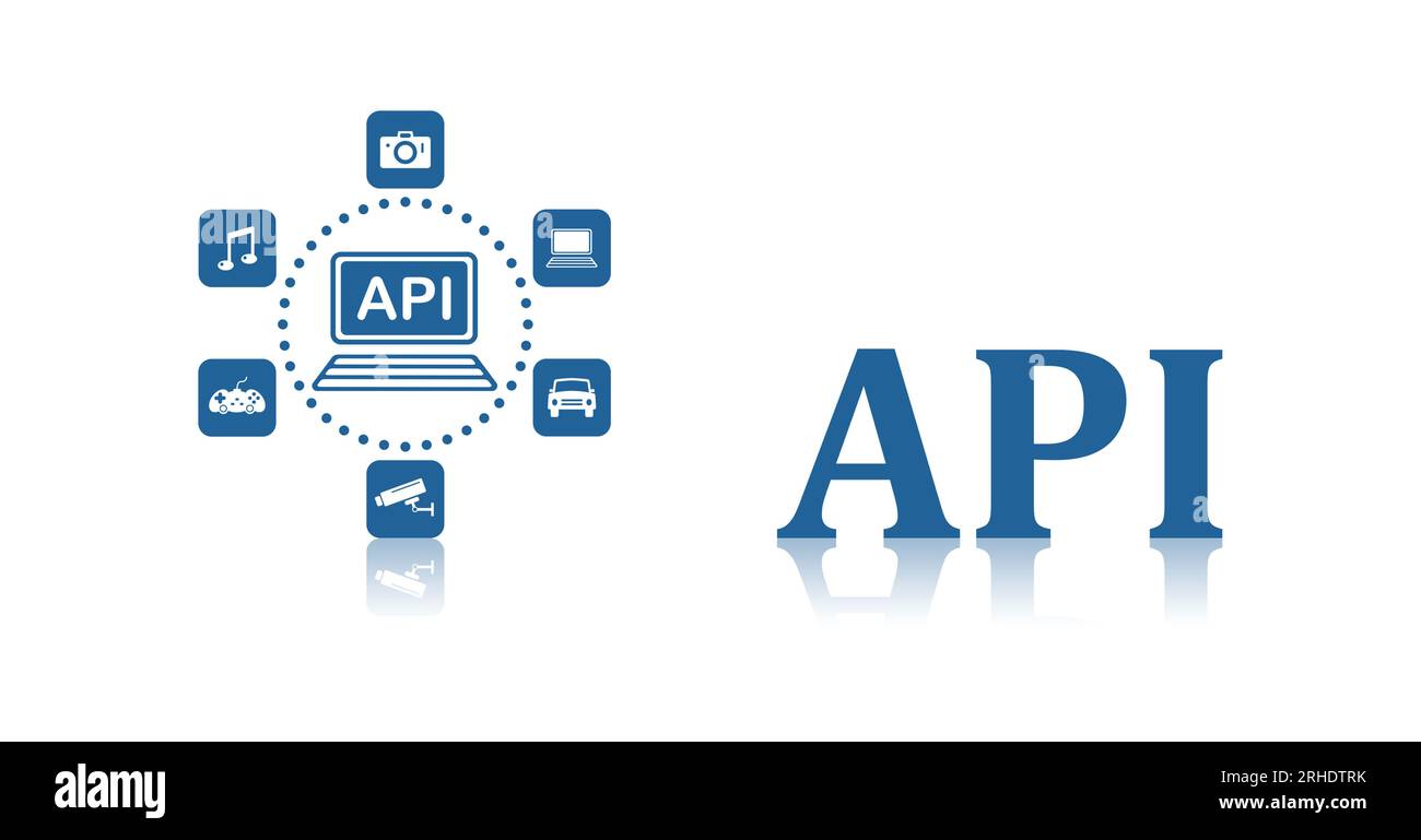 Illustration of an api concept Stock Photo - Alamy