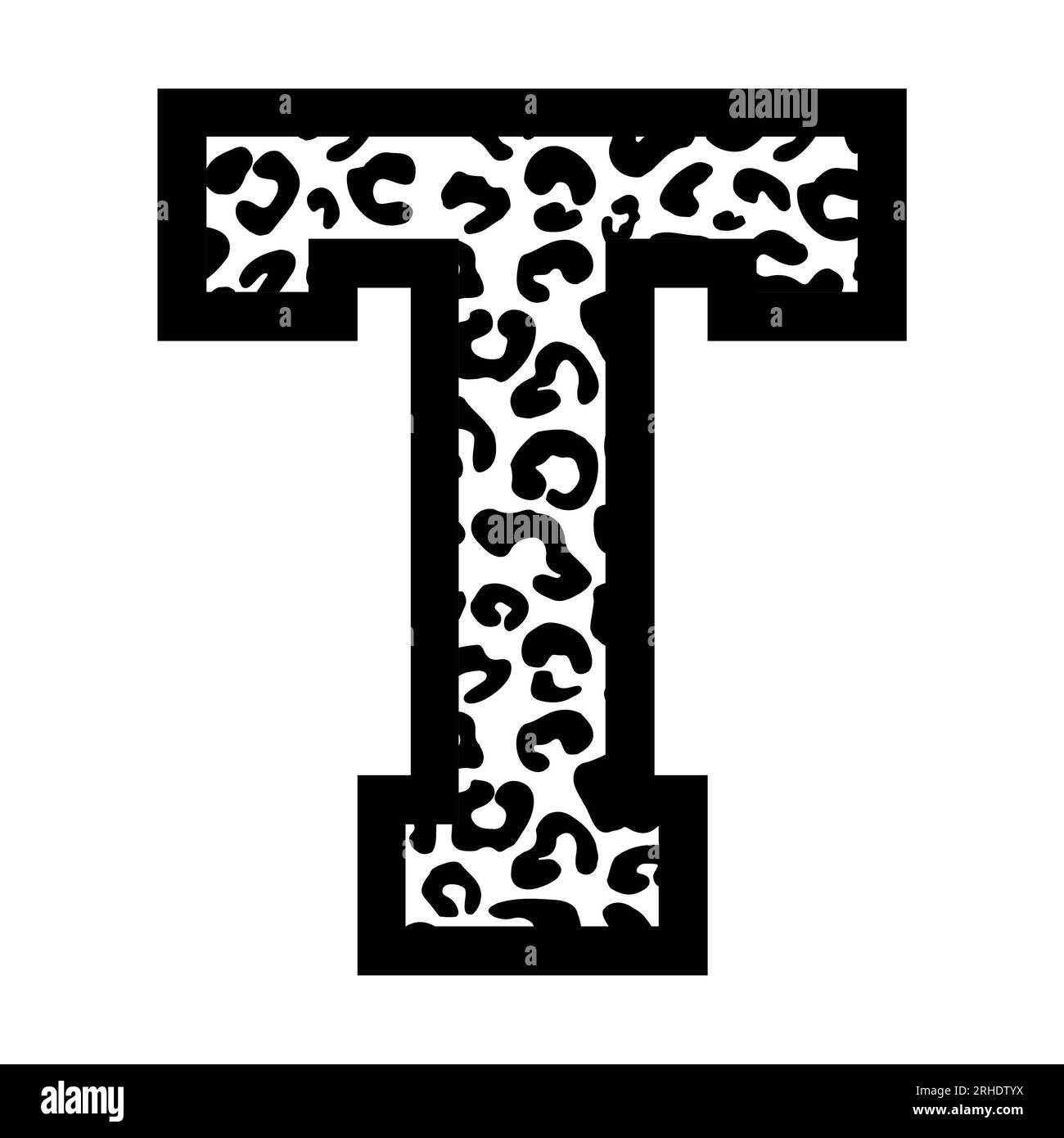T letter leopard college sports jersey font on white background ...