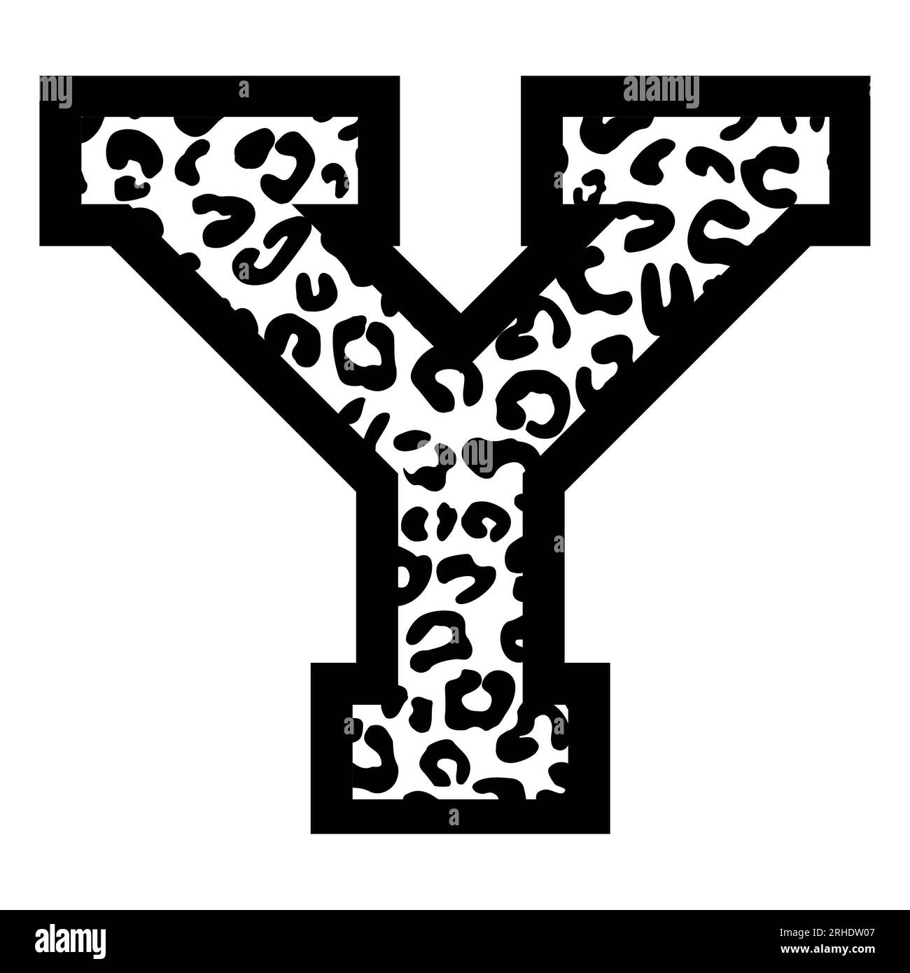 Y letter leopard college sports jersey font on white background ...