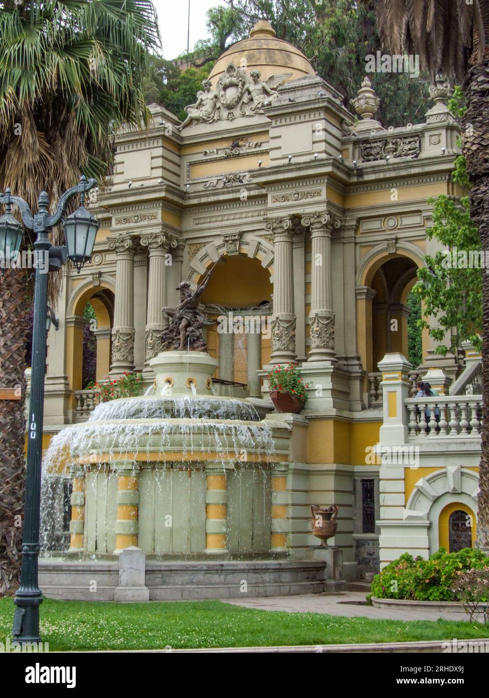 The Neptune Fountain on the Neptune Terrace on Cerro Santa Lucia or ...