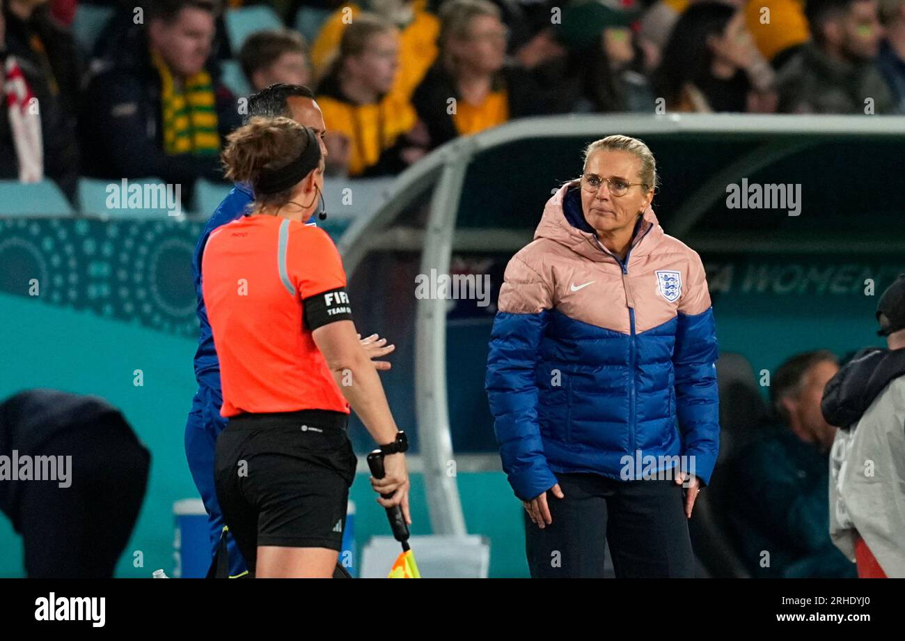 Sydney, Australia. August 16 2023: Sarina Wiegman (England) looks on ...