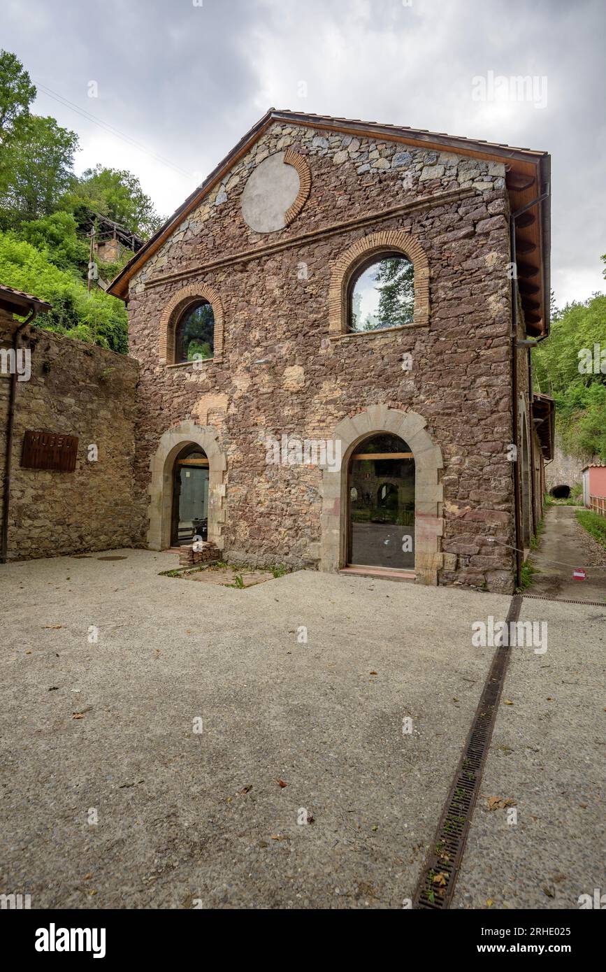 Facade of the Ogassa mining museum, the old coal bread factory ...