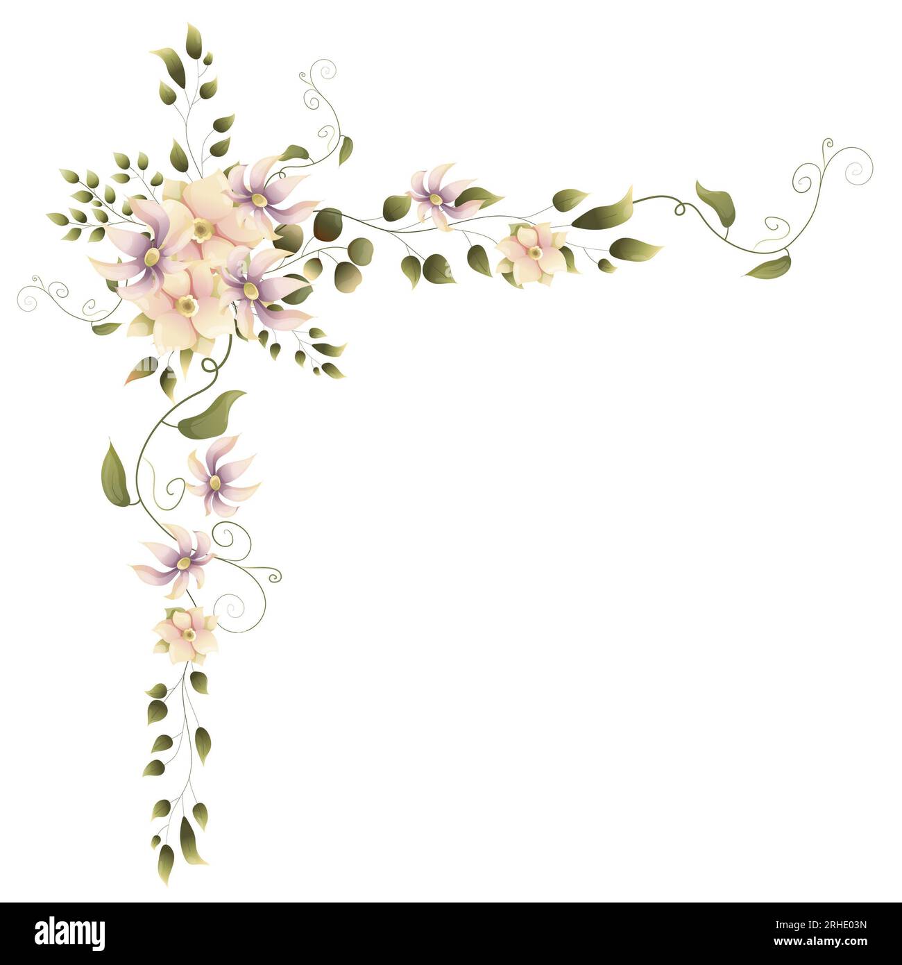 Vector wedding ceremony frame with delicate peony flowers and greenery ...