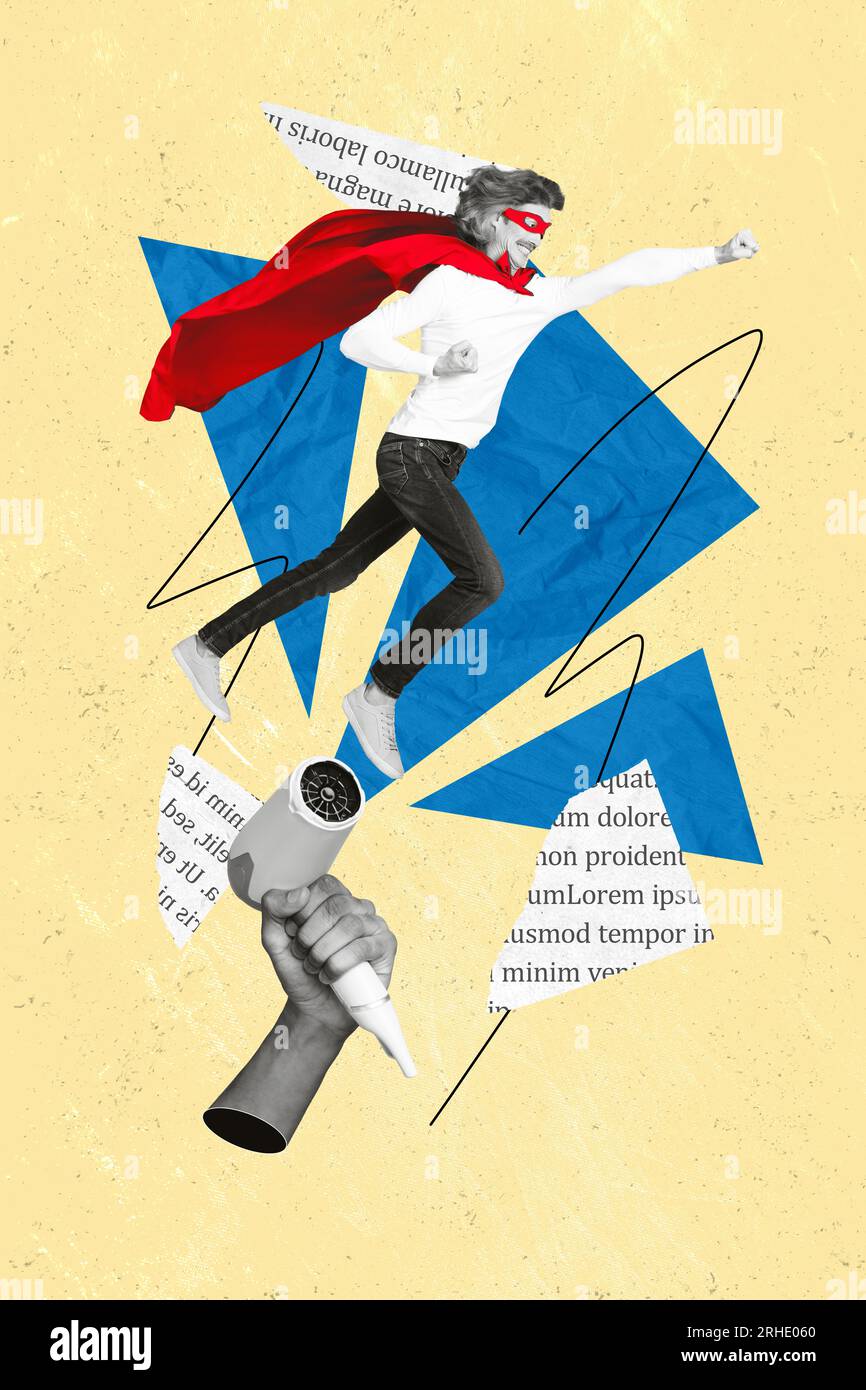 Image poster collage retro picture of cartoon fantasy character ...