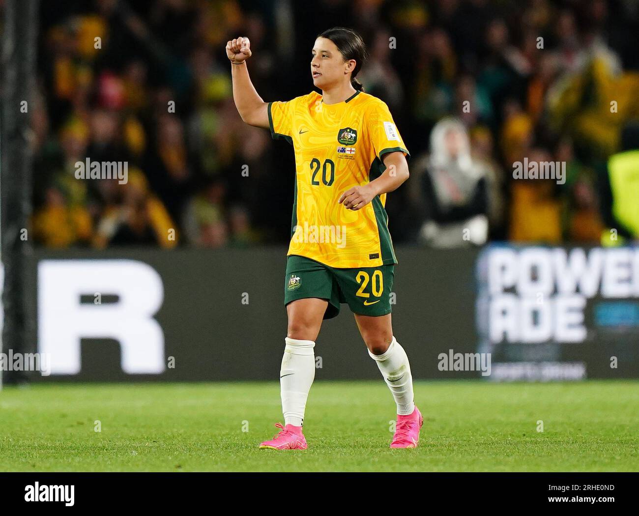 Australia's Sam Kerr celebrates scoring their side's first goal of the ...