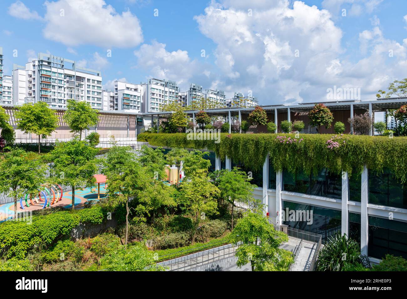 Oasis Terraces in Singapore, a green roof provides an urban nature ...