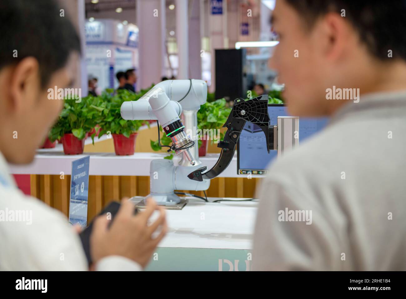 Beijing, China. 16th Aug, 2023. People visit the World Robot Conference ...
