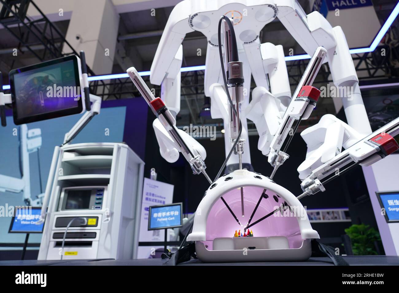 Beijing, China. 16th Aug, 2023. A robot simulates a surgery at the ...