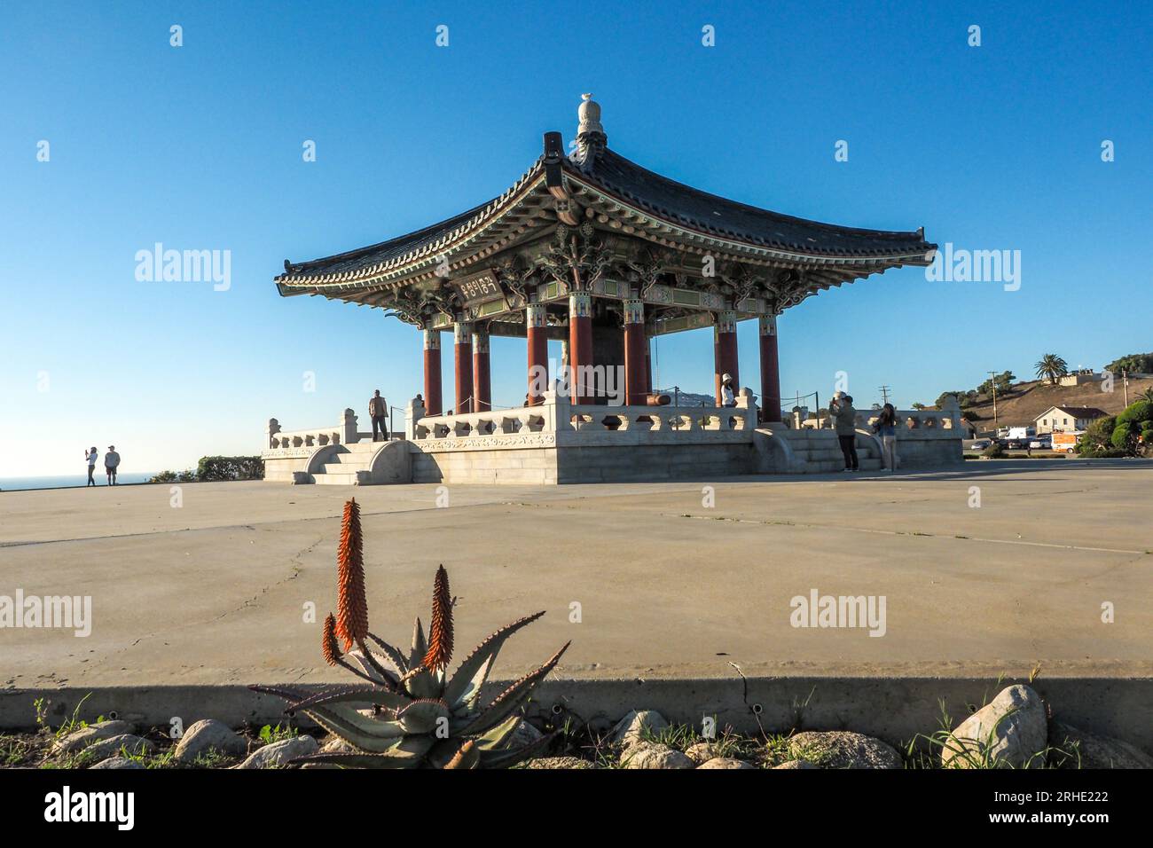 Korean Friendship Bell, massive bronze bell housed in a stone pavilion ...