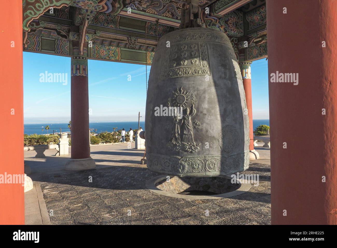 Korean Friendship Bell, massive bronze bell housed in a stone pavilion ...