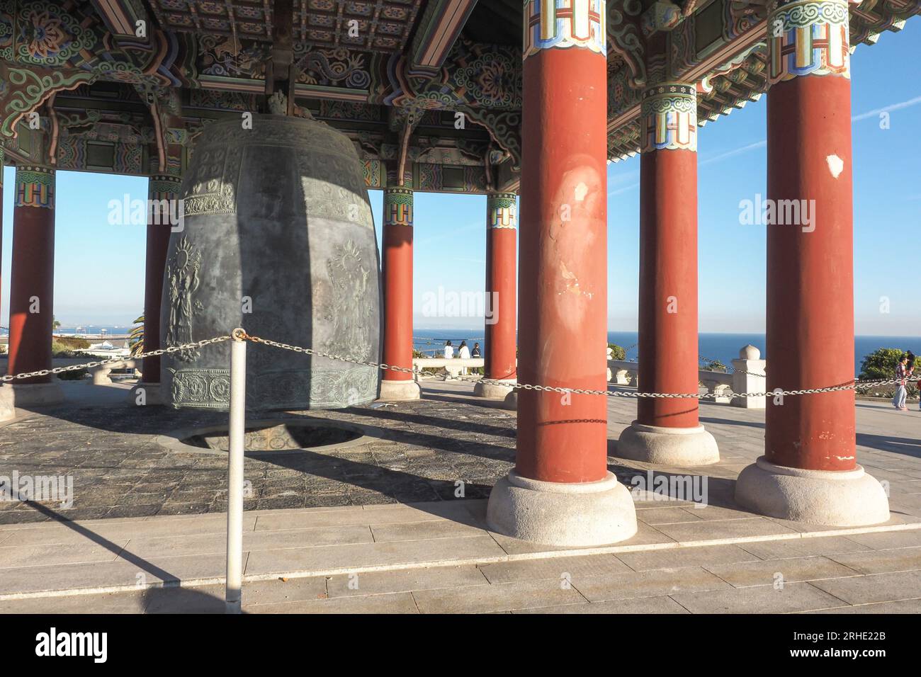Korean Friendship Bell, massive bronze bell housed in a stone pavilion ...