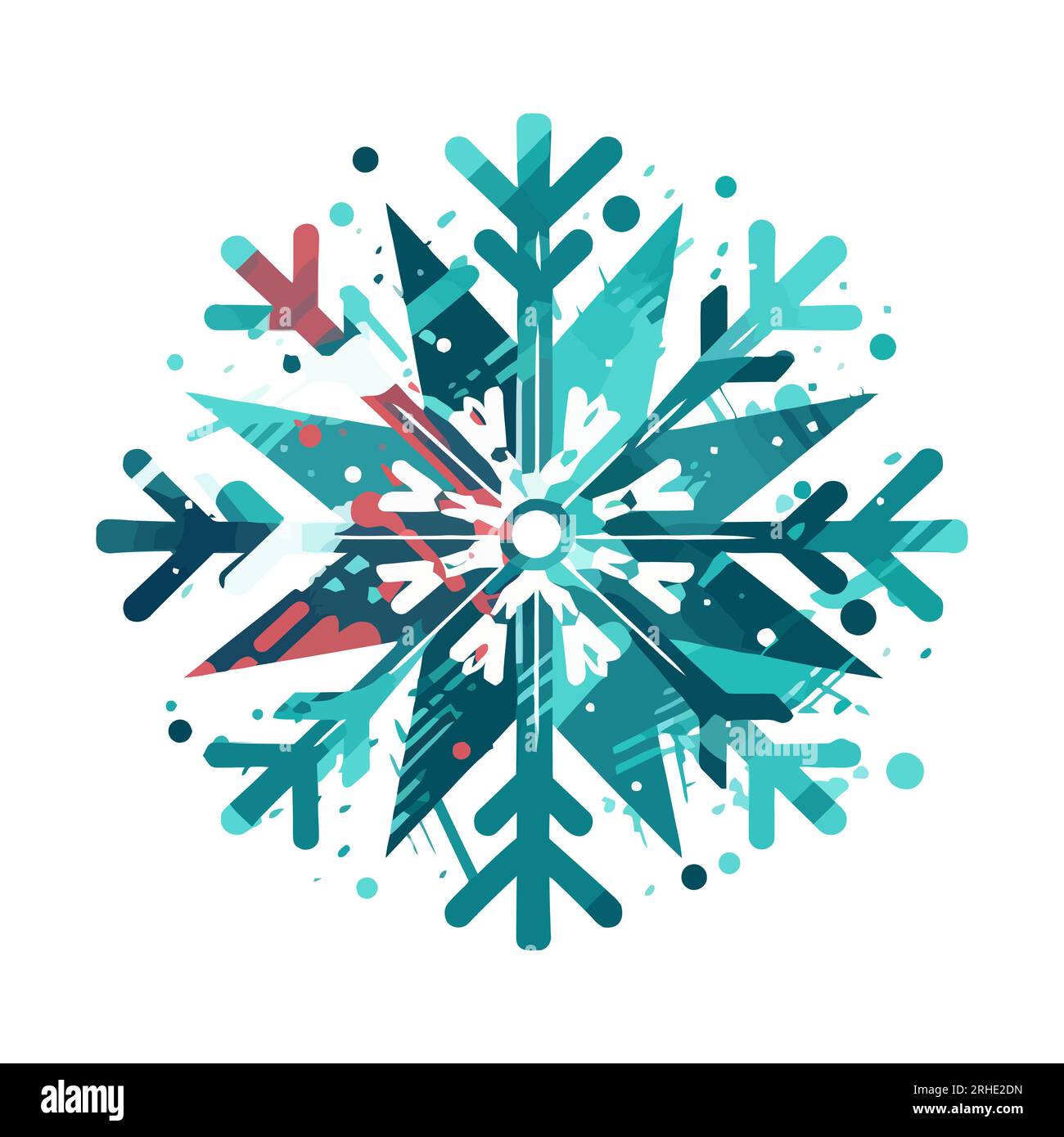 Snowflake icon. Abstract multicolored snowflake on white background ...
