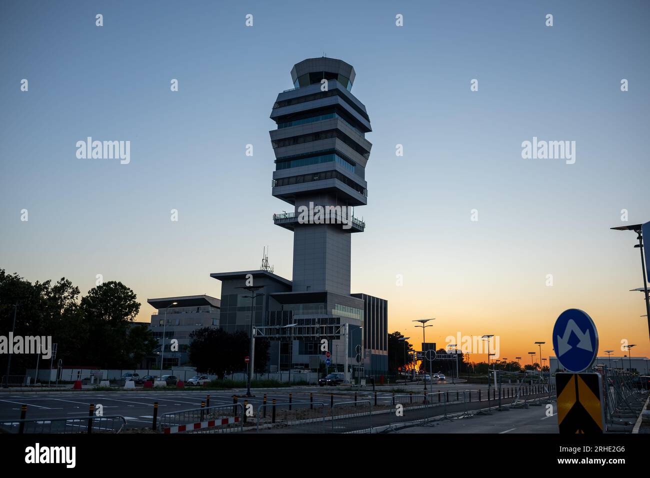 New building of Control tower on International Airport Nikola Tesla in ...