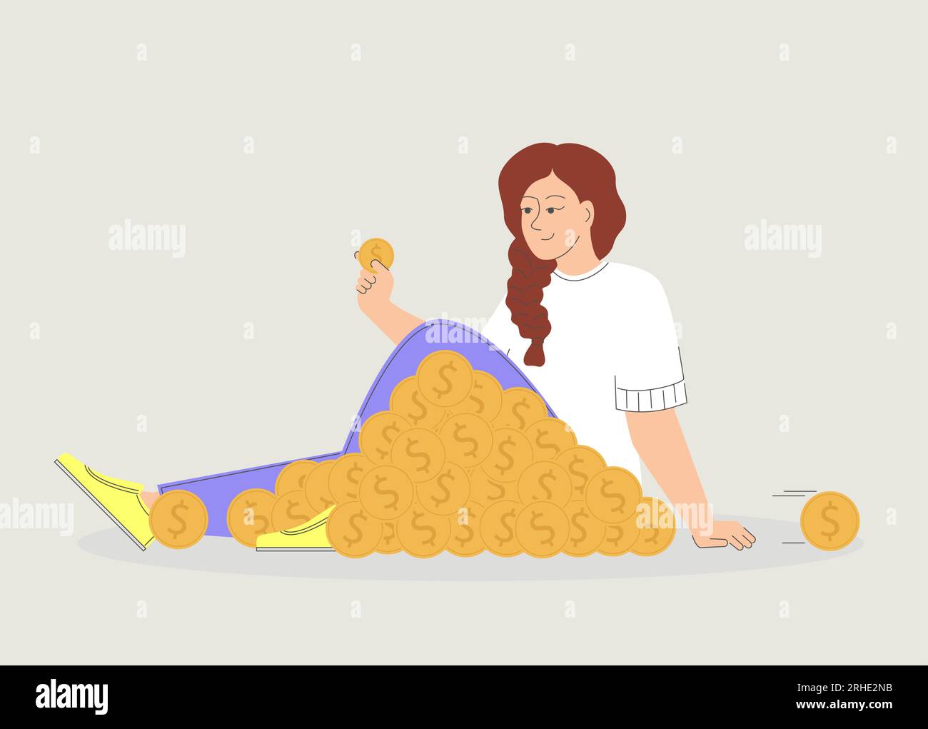 Rich woman cartoon hi-res stock photography and images - Alamy