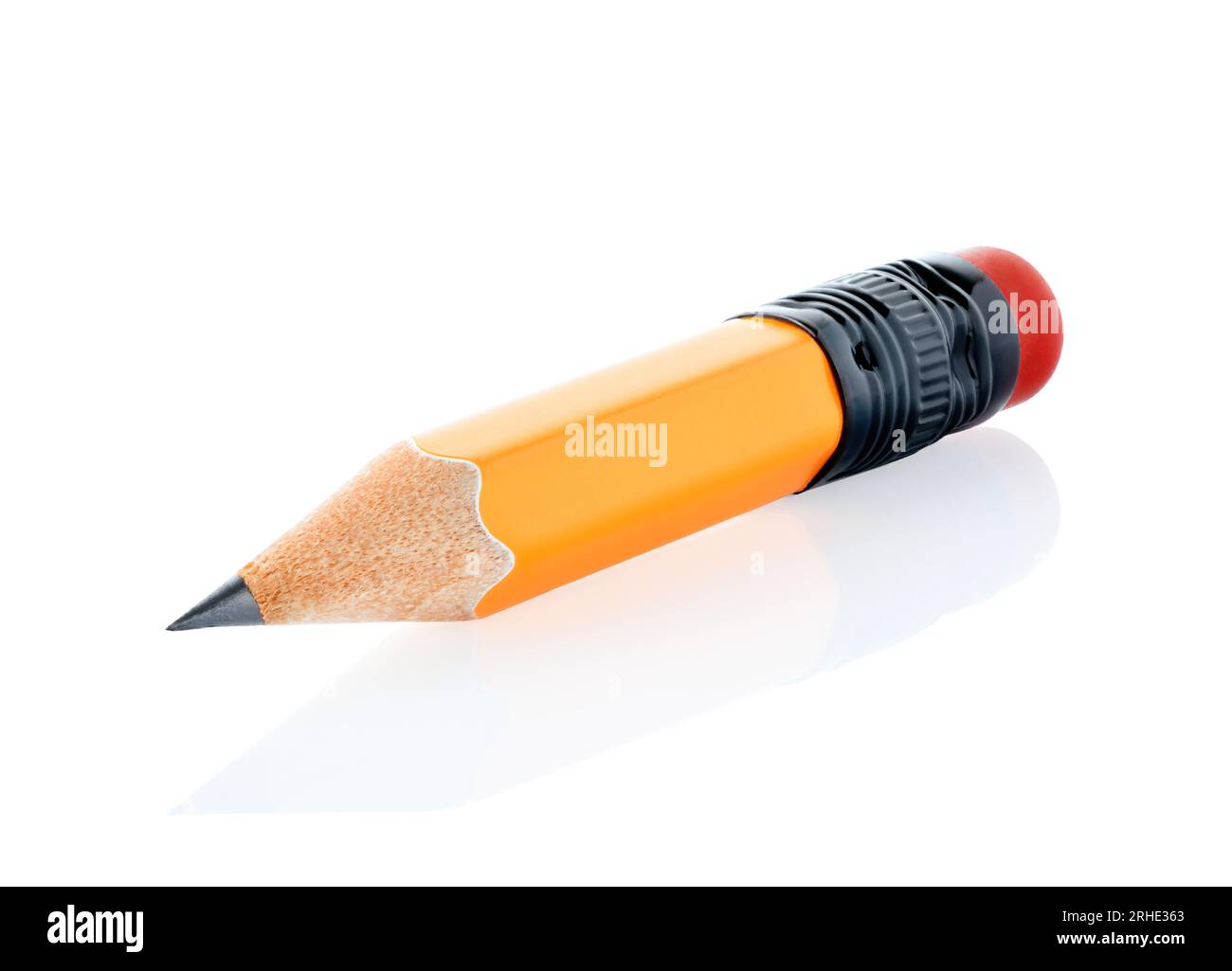 Short pencil on white background close-up, school and office supplies ...
