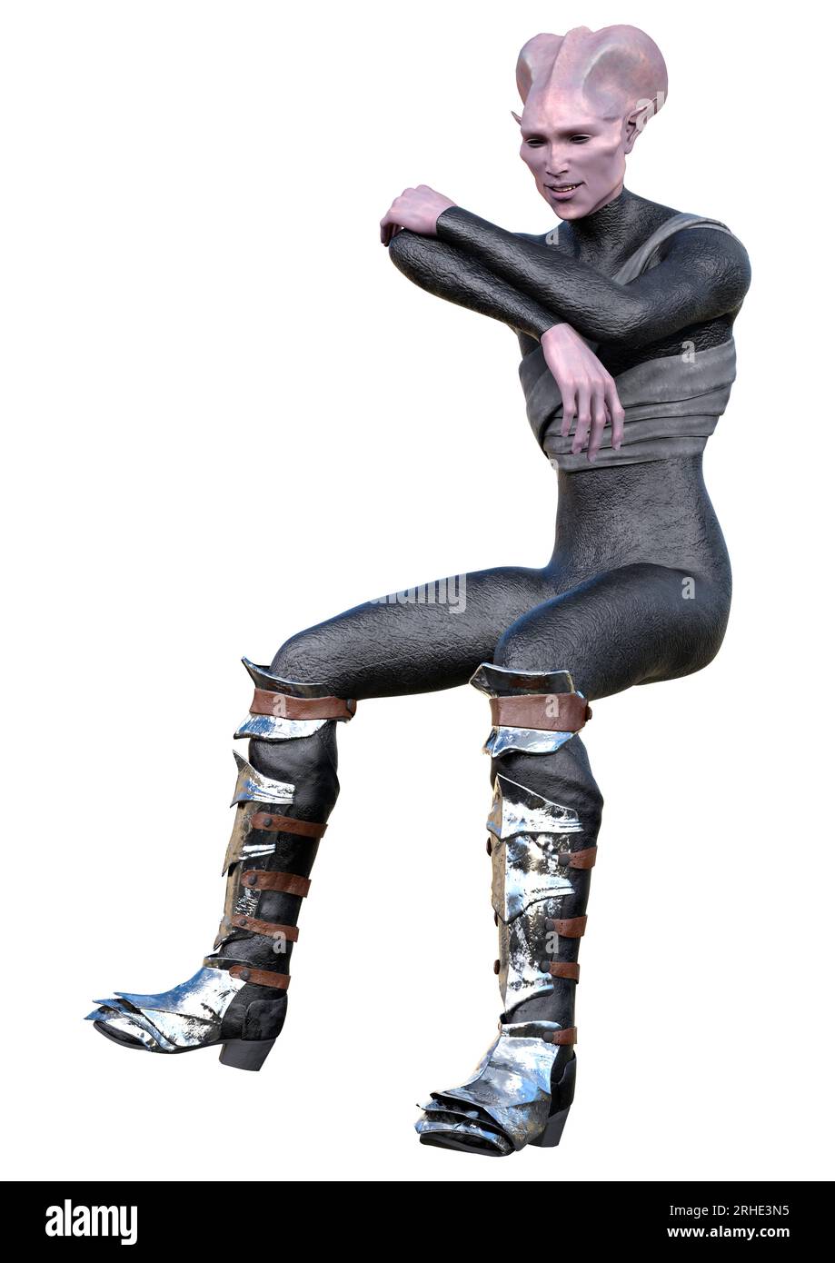 3D rendering of a fantasy alien isolated on white background Stock ...