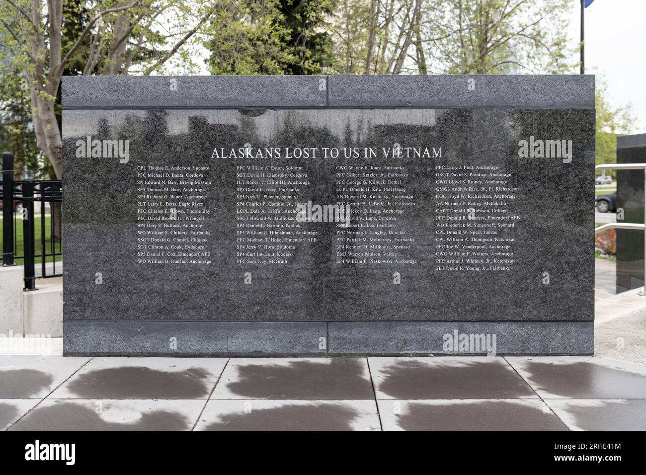 Alaska World War II Memorial in Delaney Park, Anchorage, Alaska, USA ...