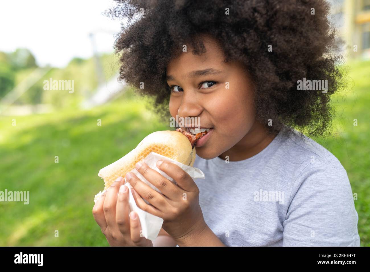 African american children sitting on picnic hi-res stock photography ...
