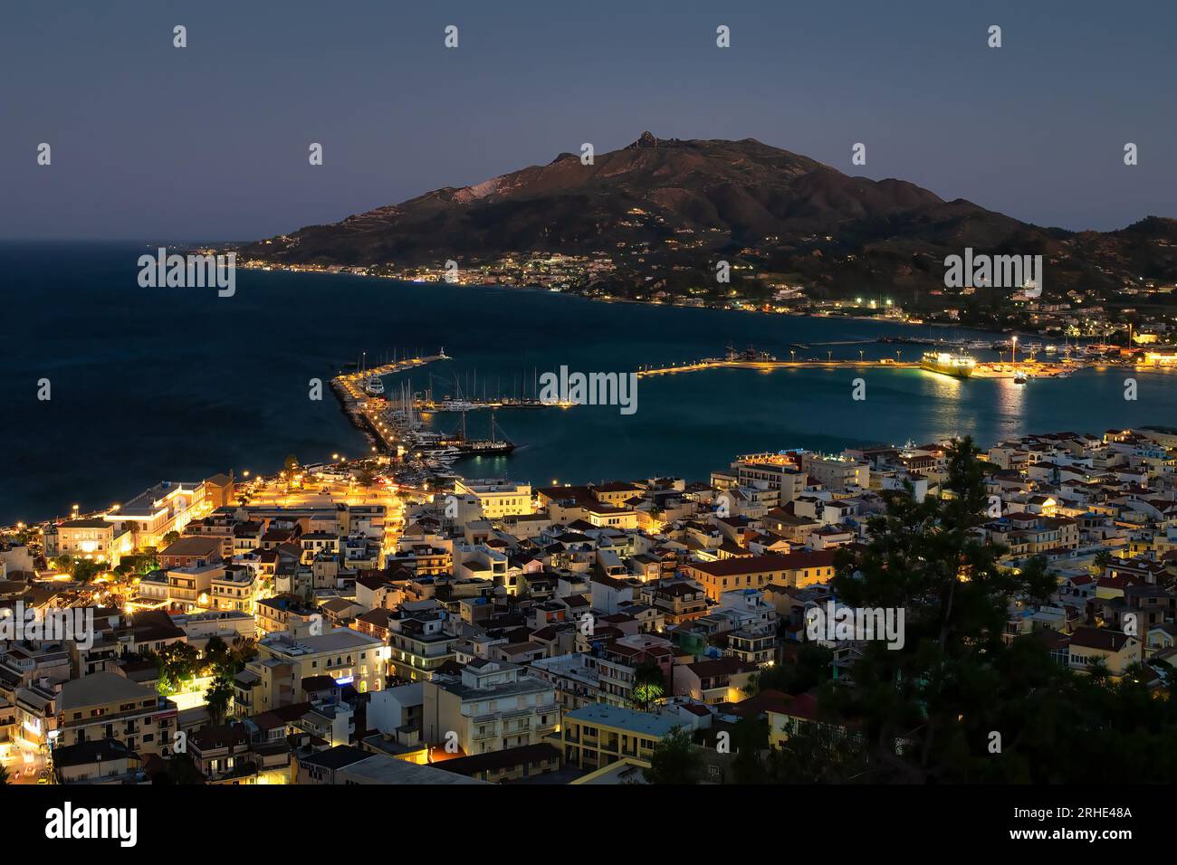 Zakynthos island in Greece. View from Bochali village at the top Stock ...
