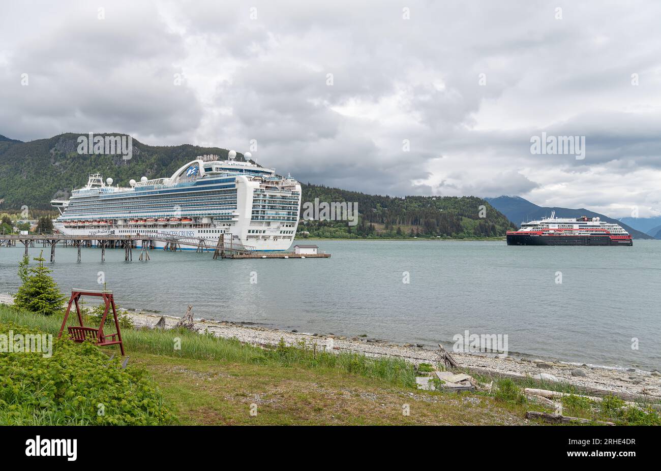 Princess Cruises ship Ruby Princess and Hurtigruten Expedition Ship ...