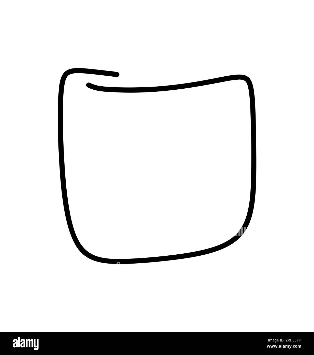 Hand drawn square line frame sketch. Vector circular scribble doodle ...