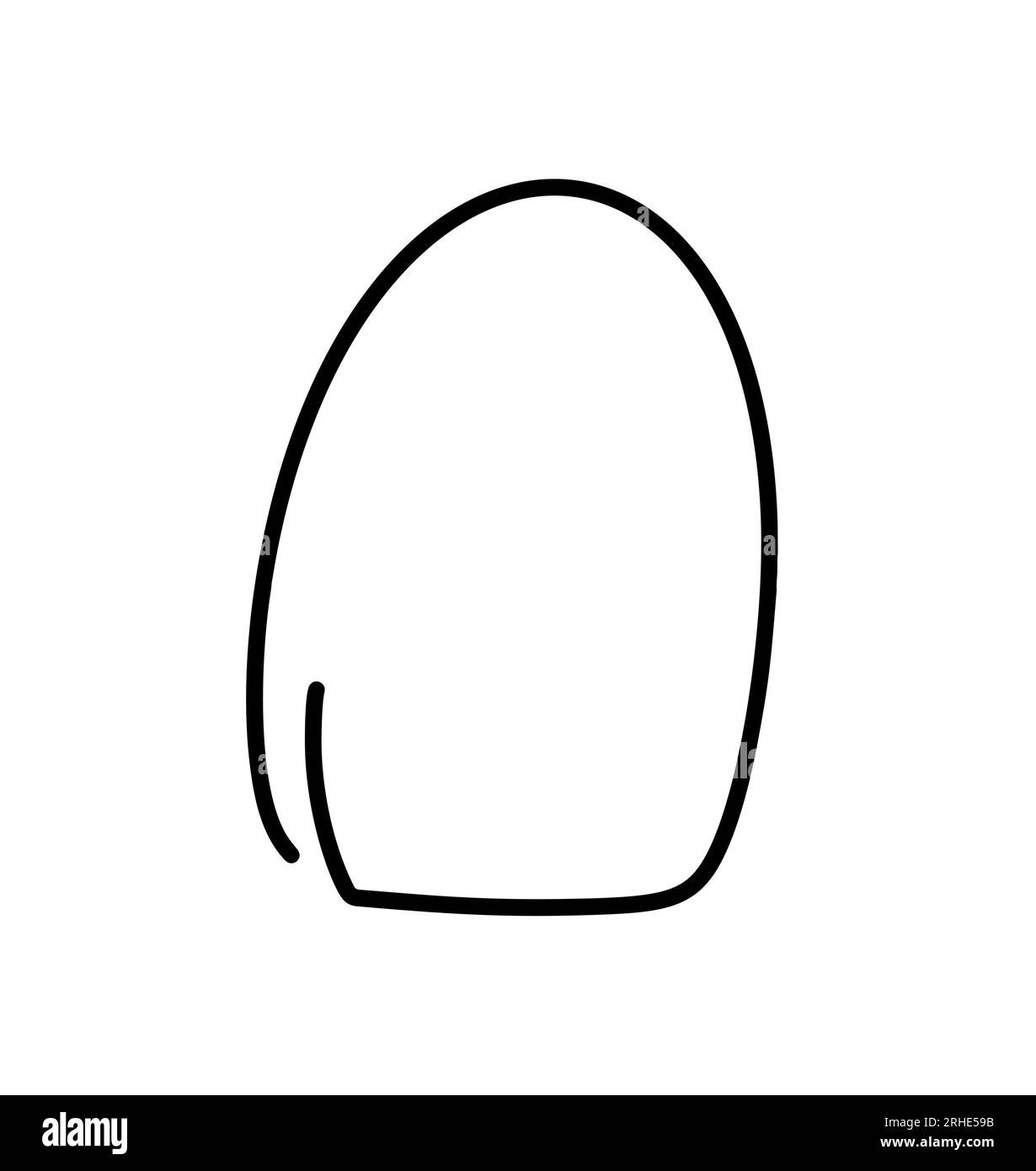 Hand drawn square and round frame line sketch. Vector circular scribble ...