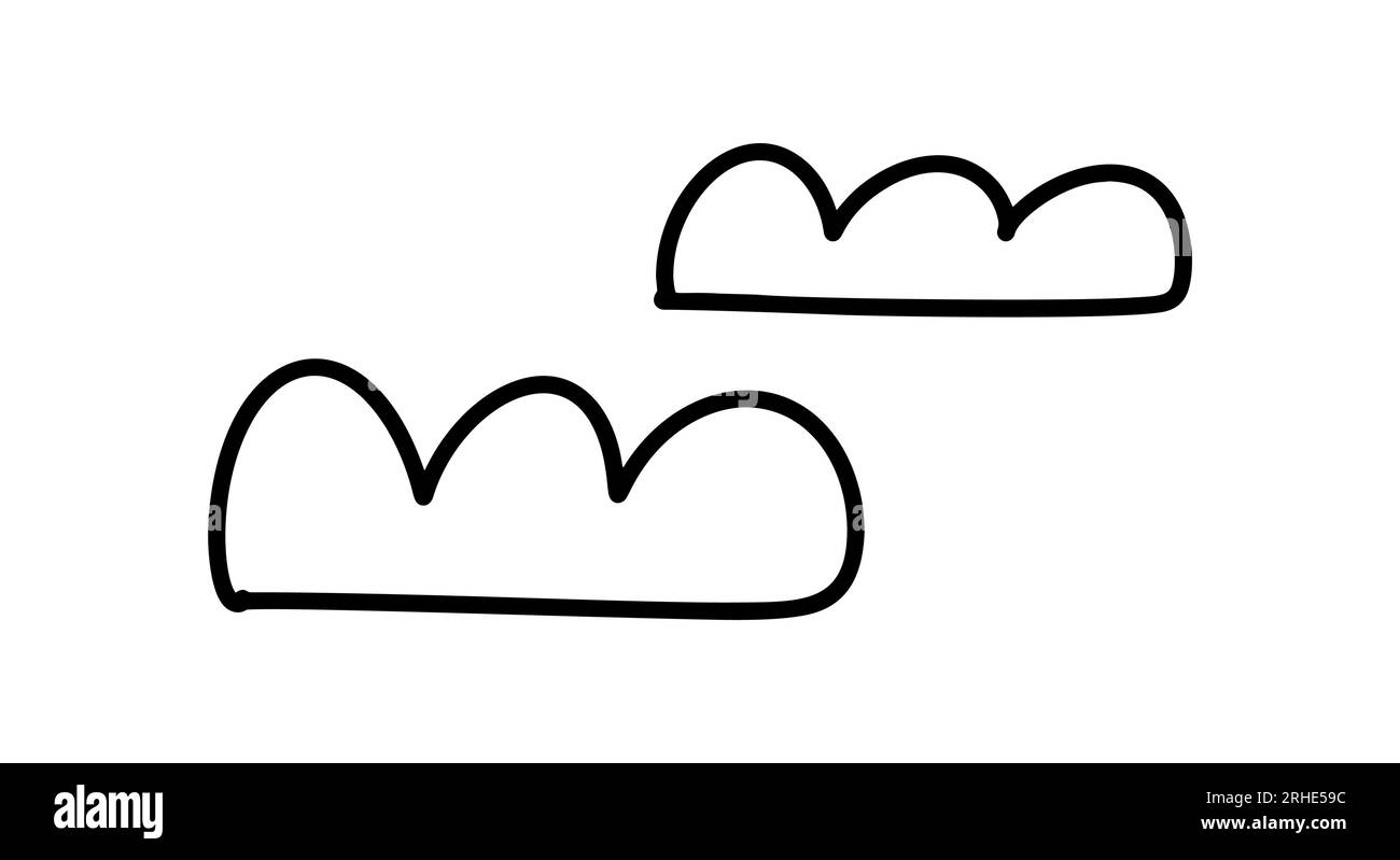Clouds icon set. Doodle line art weather sign illustration Stock Vector ...