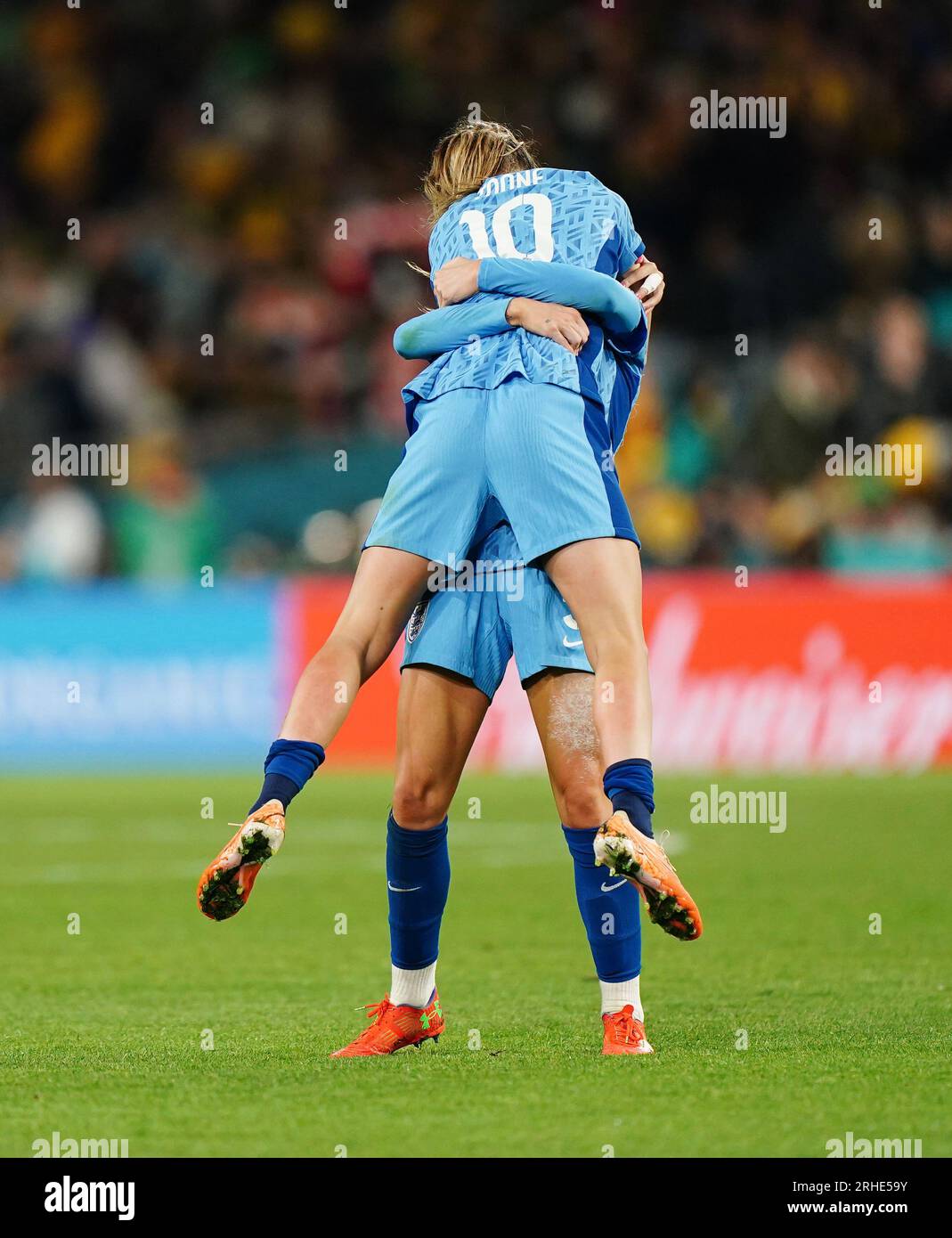 England's Ella Toone and Alex Greenwood celebrate after the FIFA Women ...