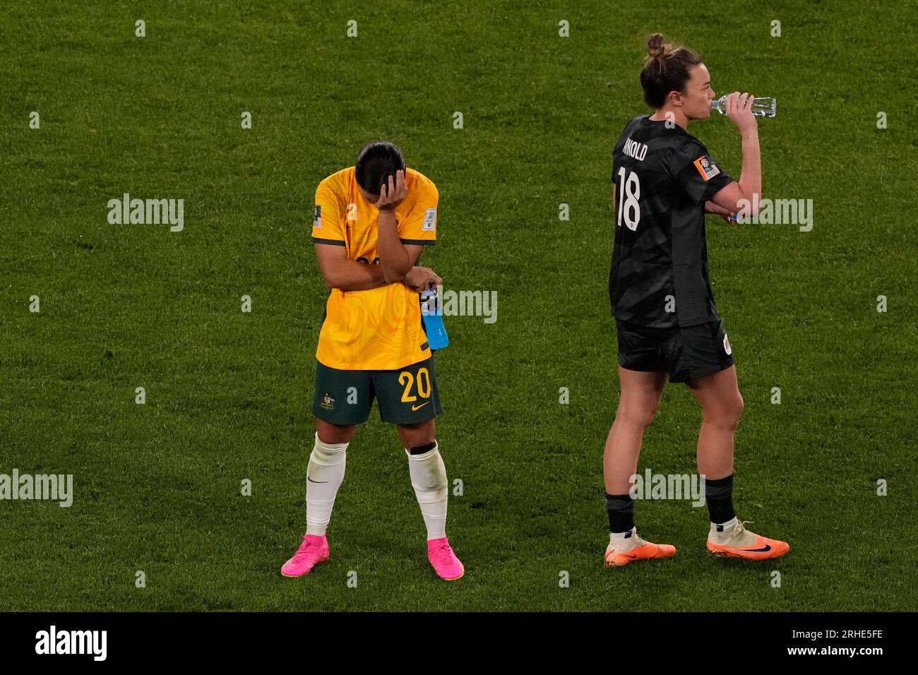 Australia's Sam Kerr and Australia's goalkeeper Mackenzie Arnold react ...