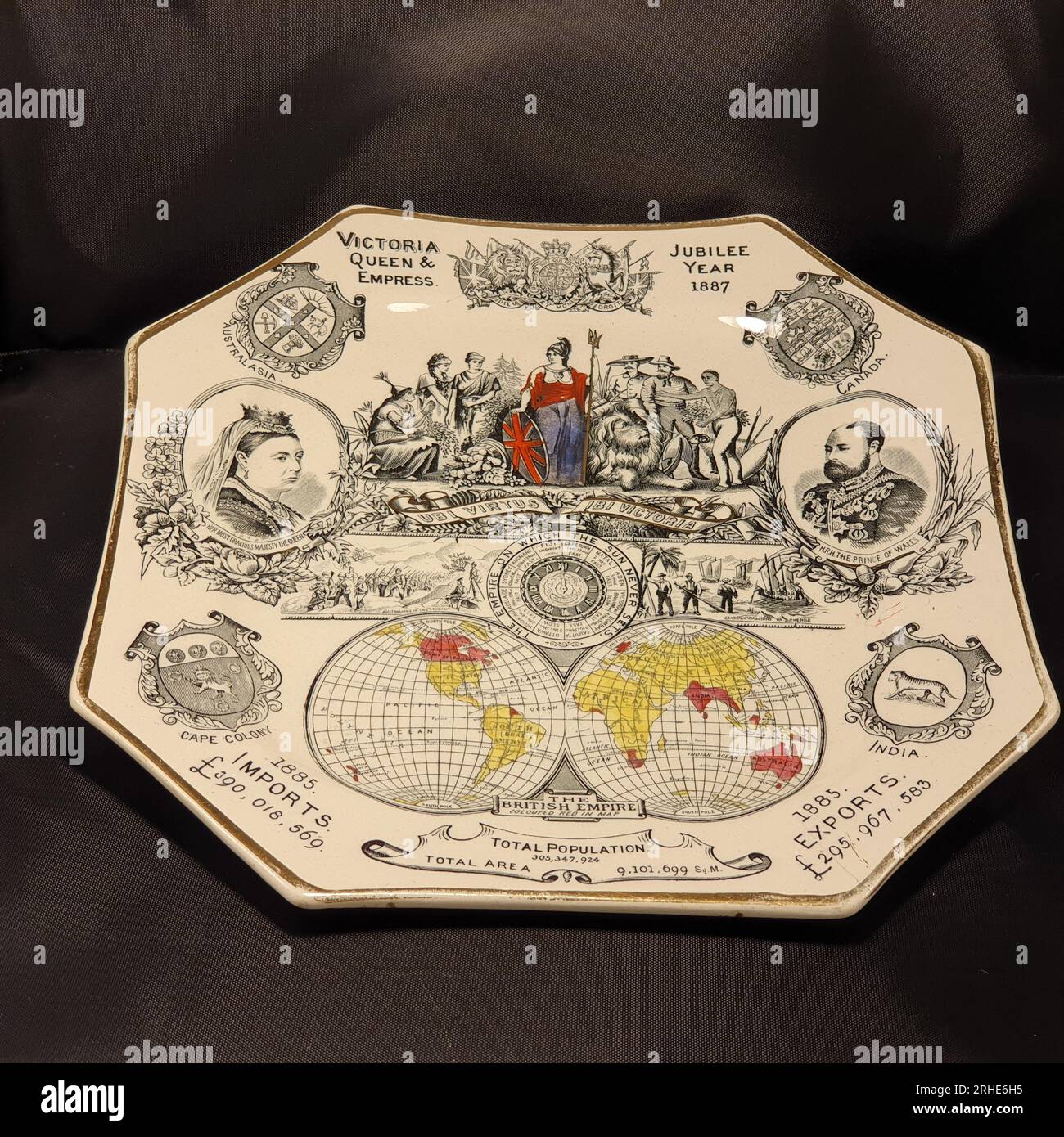 Queen Victoria Golden Jubilee 1887 plate octagonal Stock Photo - Alamy