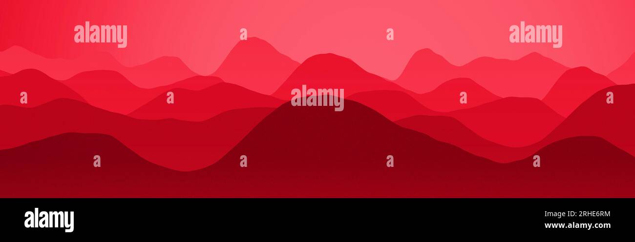 design red mountains peaks in sunrise digitally drawn texture ...