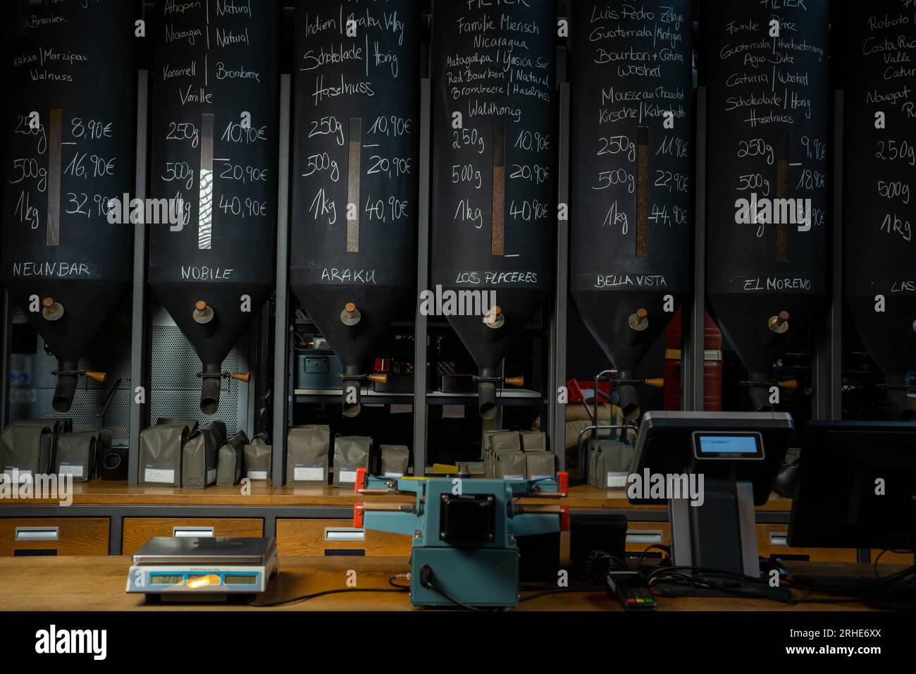 Industrial coffee roasting machine with process screen on factory ...