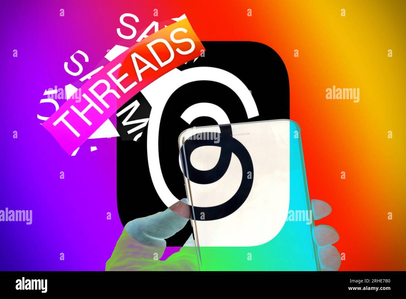August 15th 2023, In this photo illustration, the Threads logo is ...
