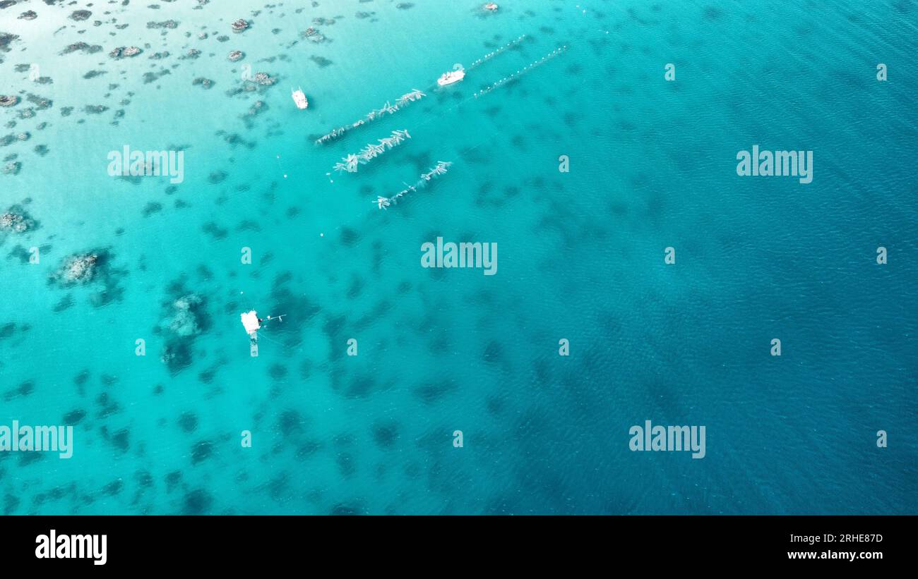 Aerial view of the stunning Fakarava Atoll; French Polynesia Stock ...