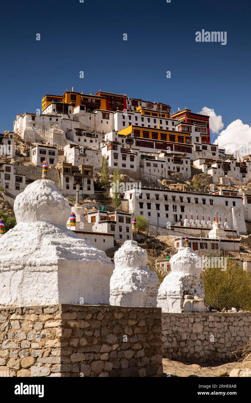 India, Ladakh, Leh Valley, Thiksey Gompa, Gelug school Buddhist ...