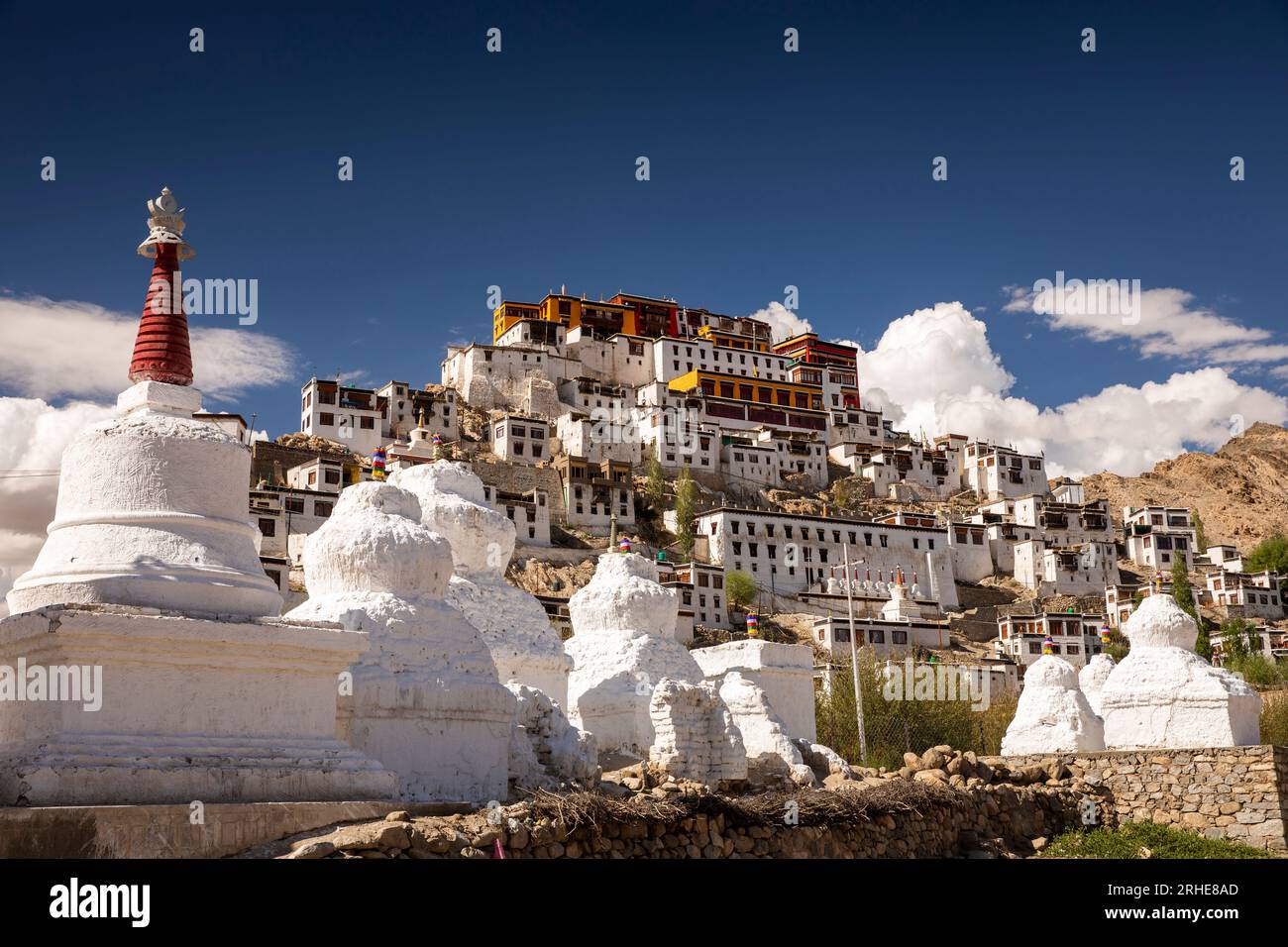 India, Ladakh, Leh Valley, Thiksey Gompa, Gelug school Buddhist ...