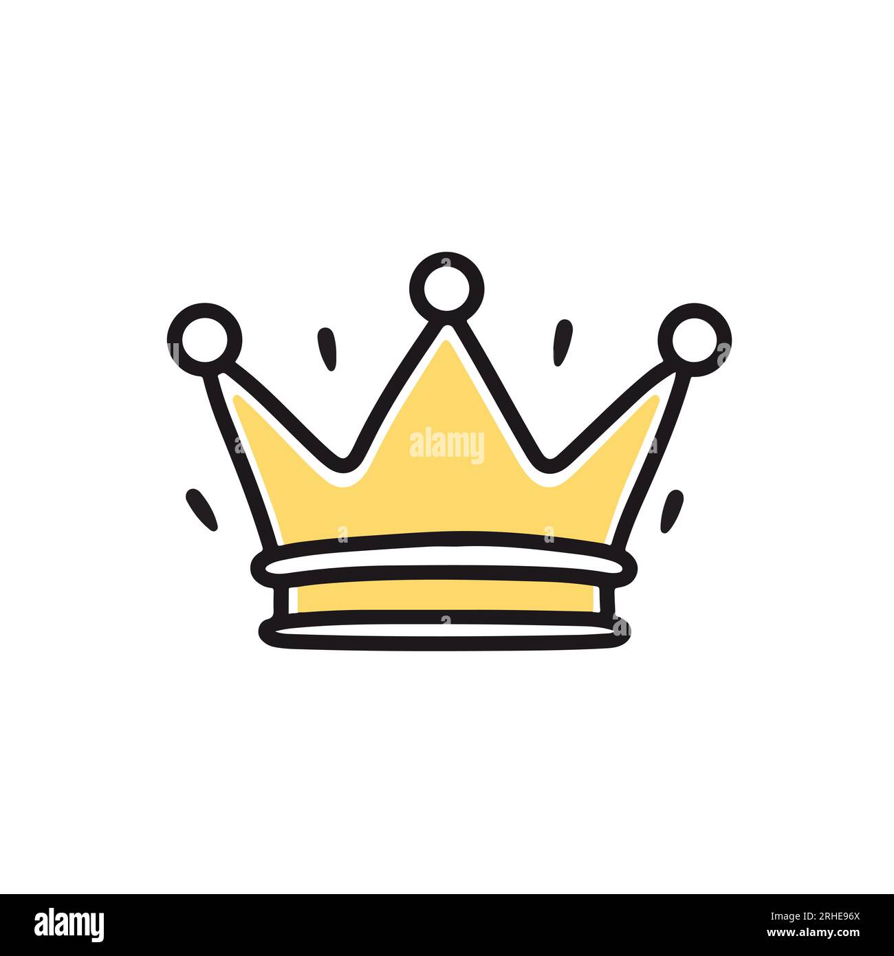Golden crown cute sketch doodle. Vector illustration Stock Vector Image ...