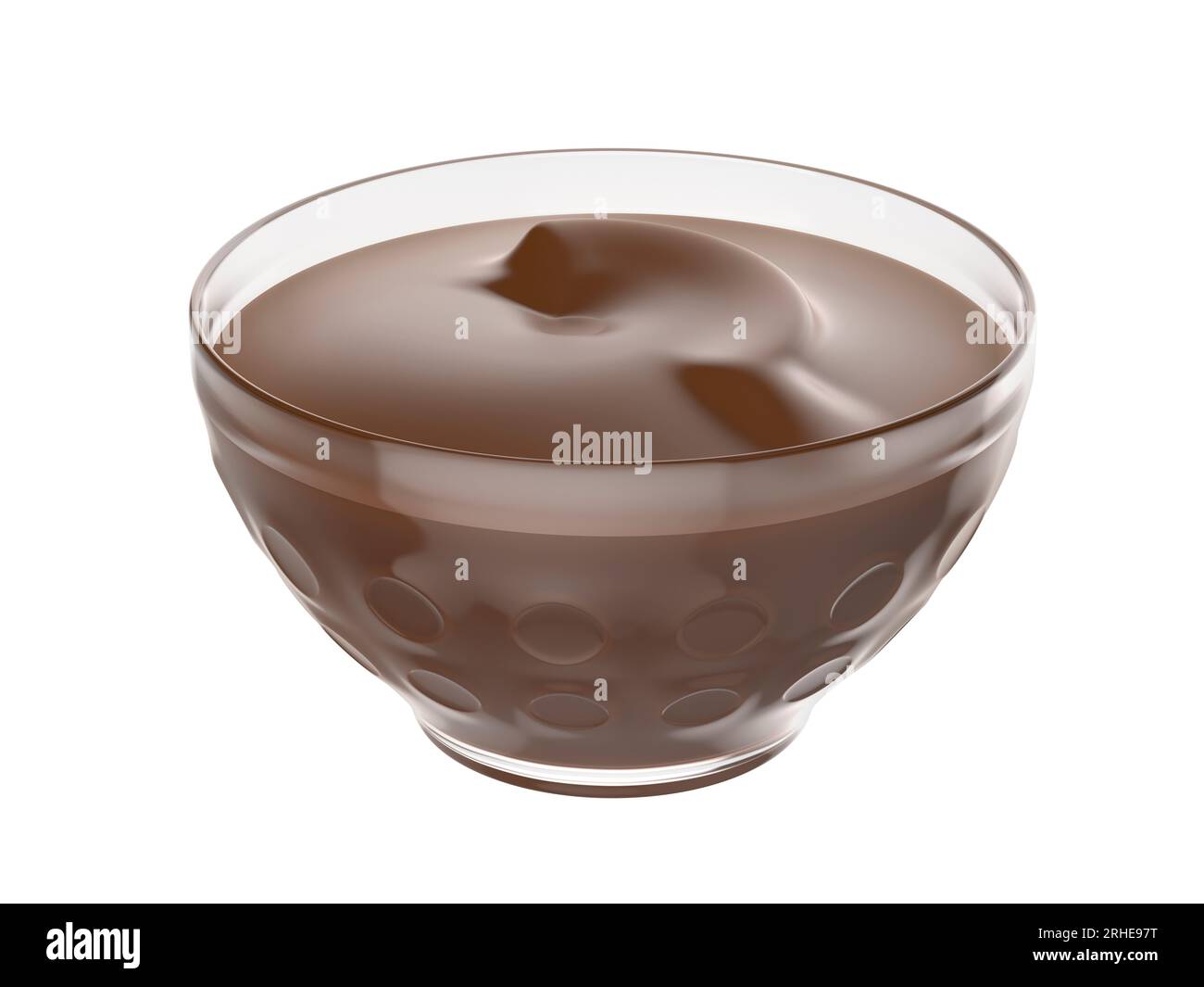 Chocolate pudding in a glass bowl, isolated on white background Stock ...